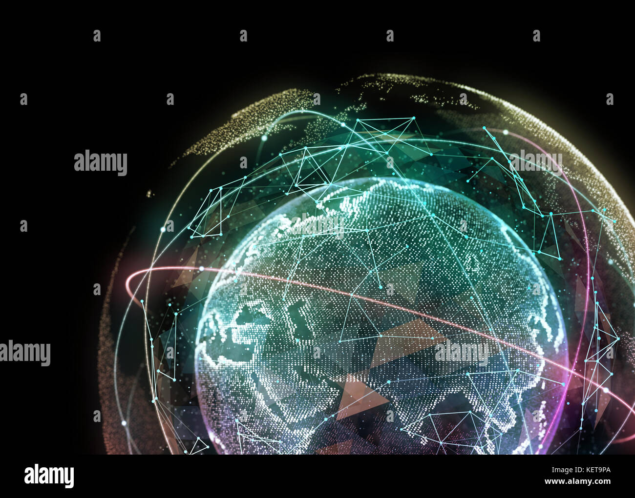 Abstract network of the global telecommunications Stock Photo - Alamy