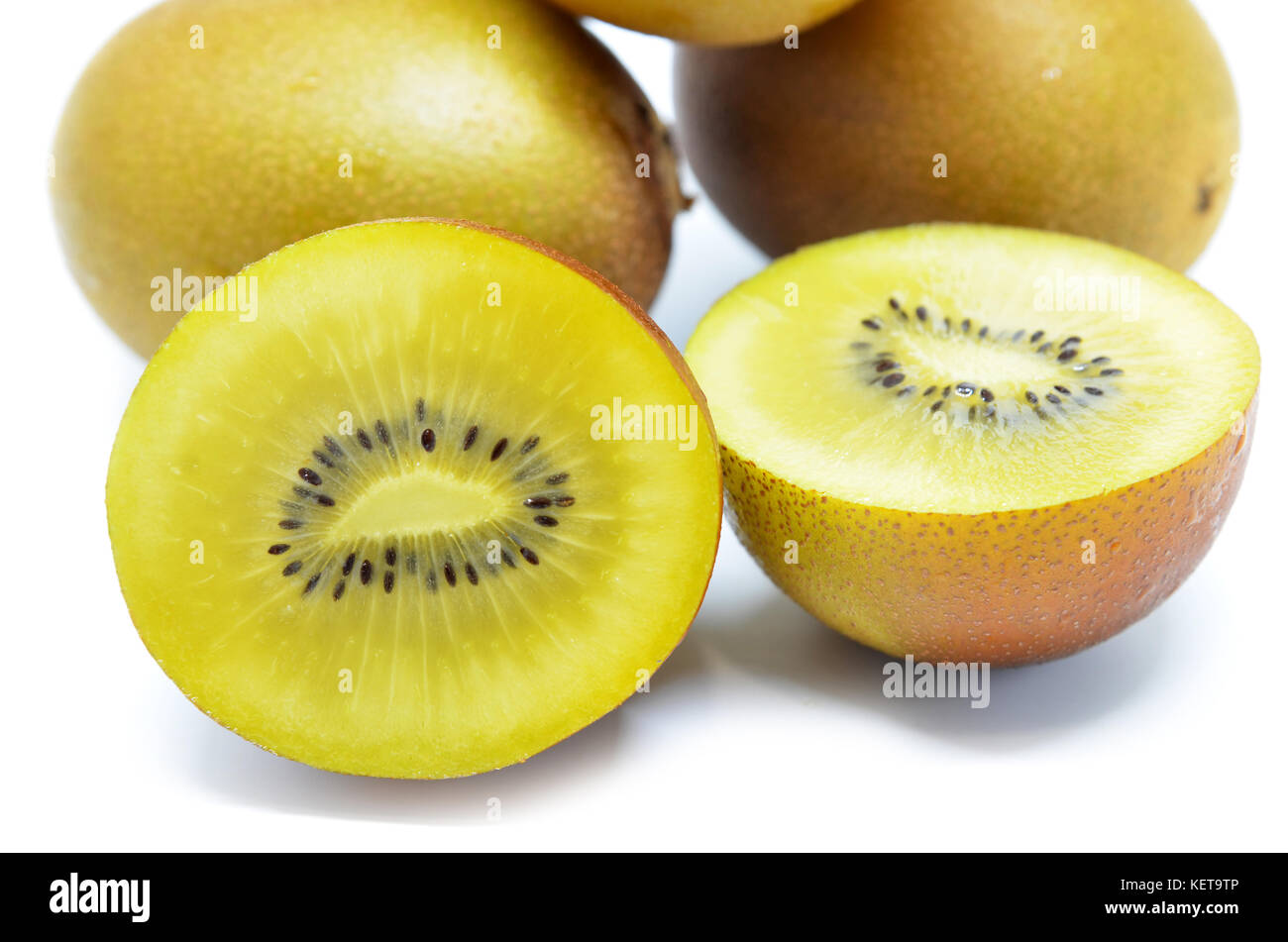 Yellow gold kiwi fruit isolated on the white background Stock Photo - Alamy