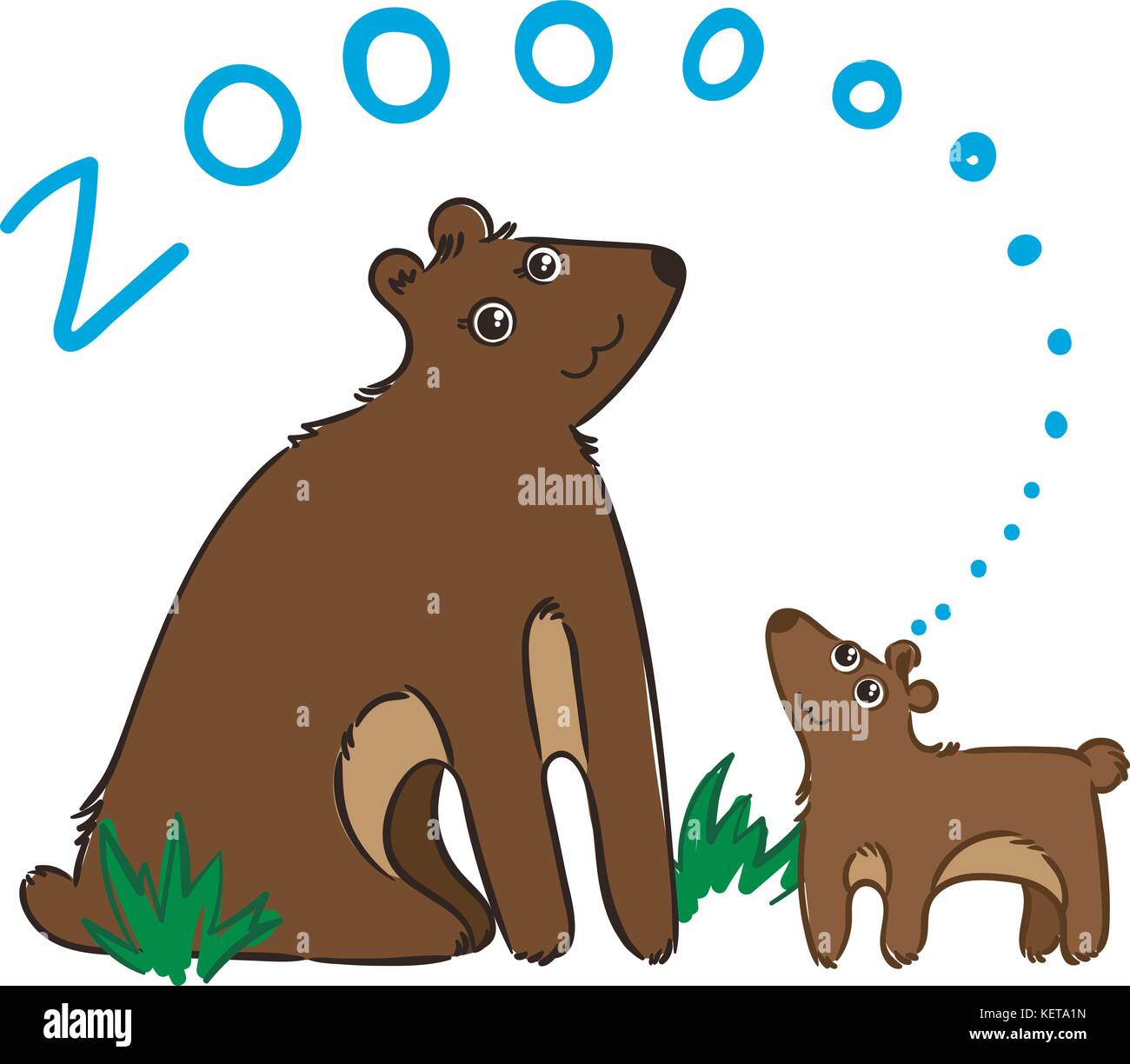 Illustration of doodle cute bears, hand drawn graphic. Vector cartoon ...