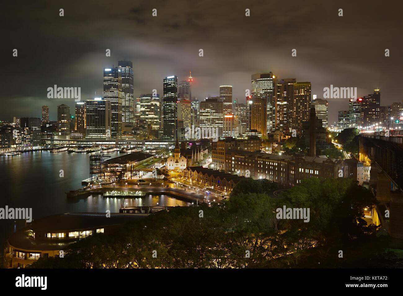 Sydney Night Panorama Stock Photo - Alamy