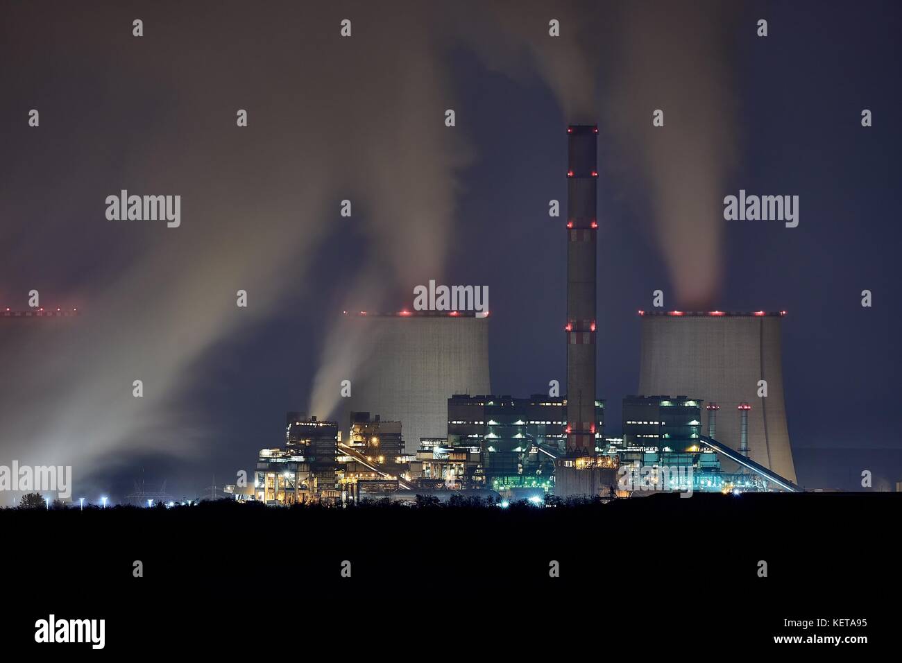 Power Plant Night Stock Photo - Alamy