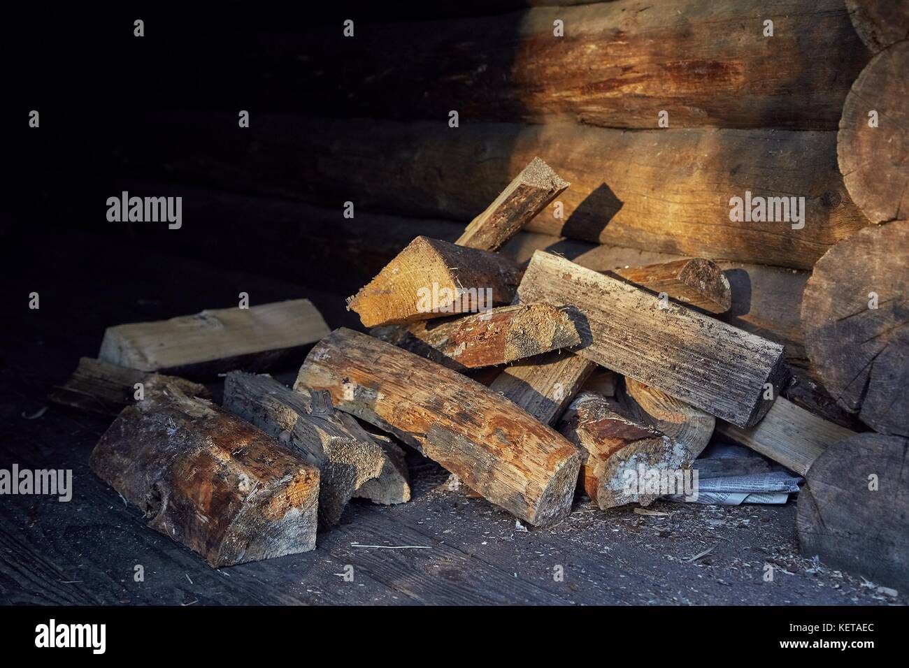 Wood Pile Closeup Stock Photo - Alamy