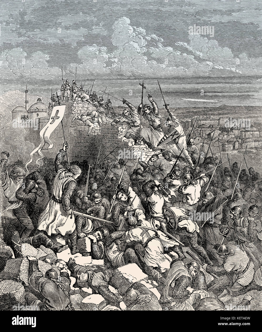 Crusaders around the walls of Jerusalem, 12th century Stock Photo - Alamy