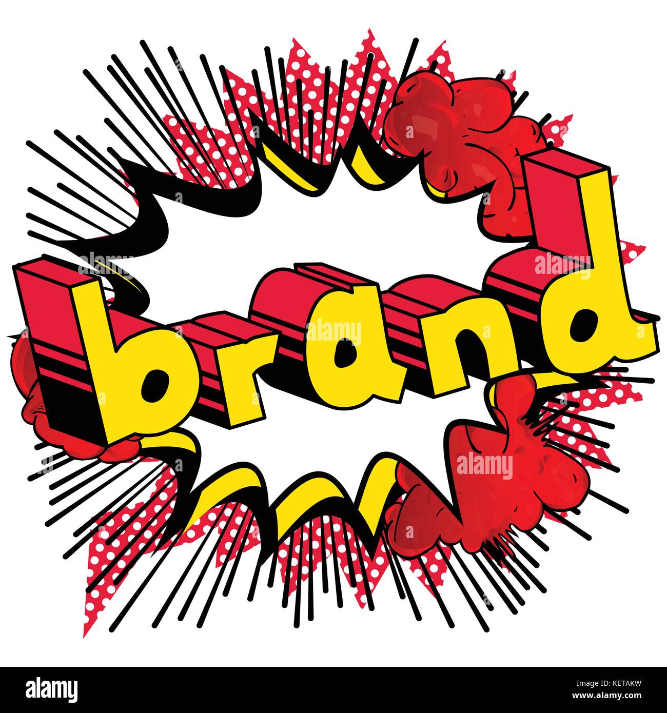 Brand - Comic book style word on abstract background Stock Vector Image ...