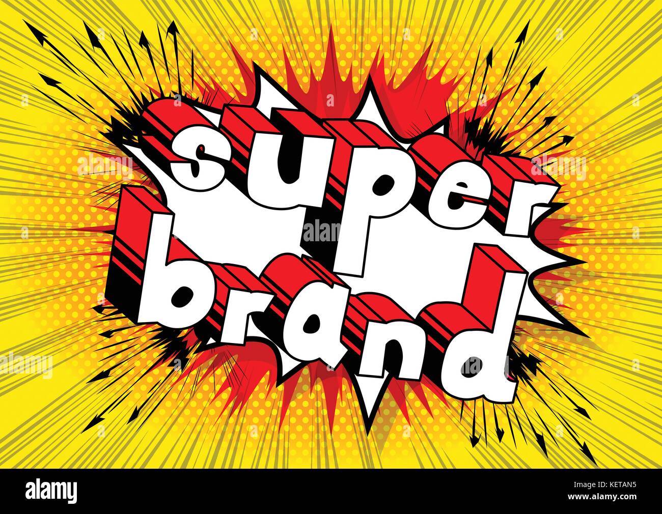 Super Brand - Comic book style word on abstract background Stock Vector ...