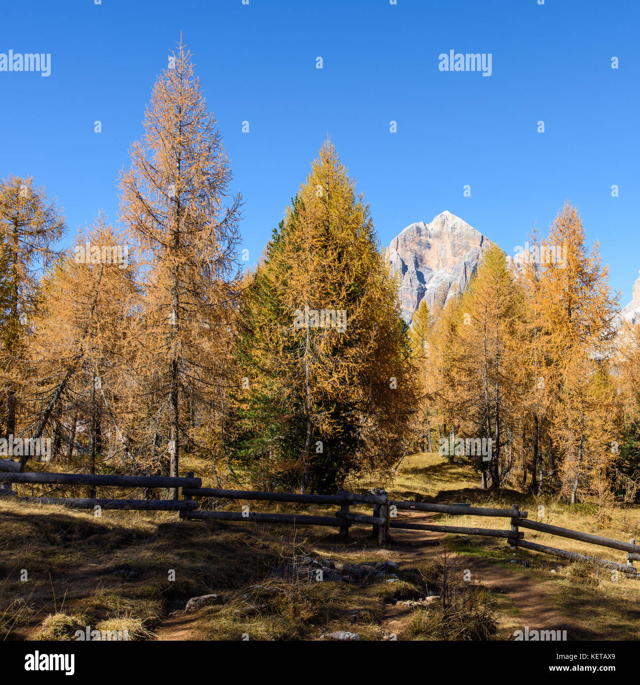 Dolomites. Autumn colors and reflections. The mountain dresses in the ...