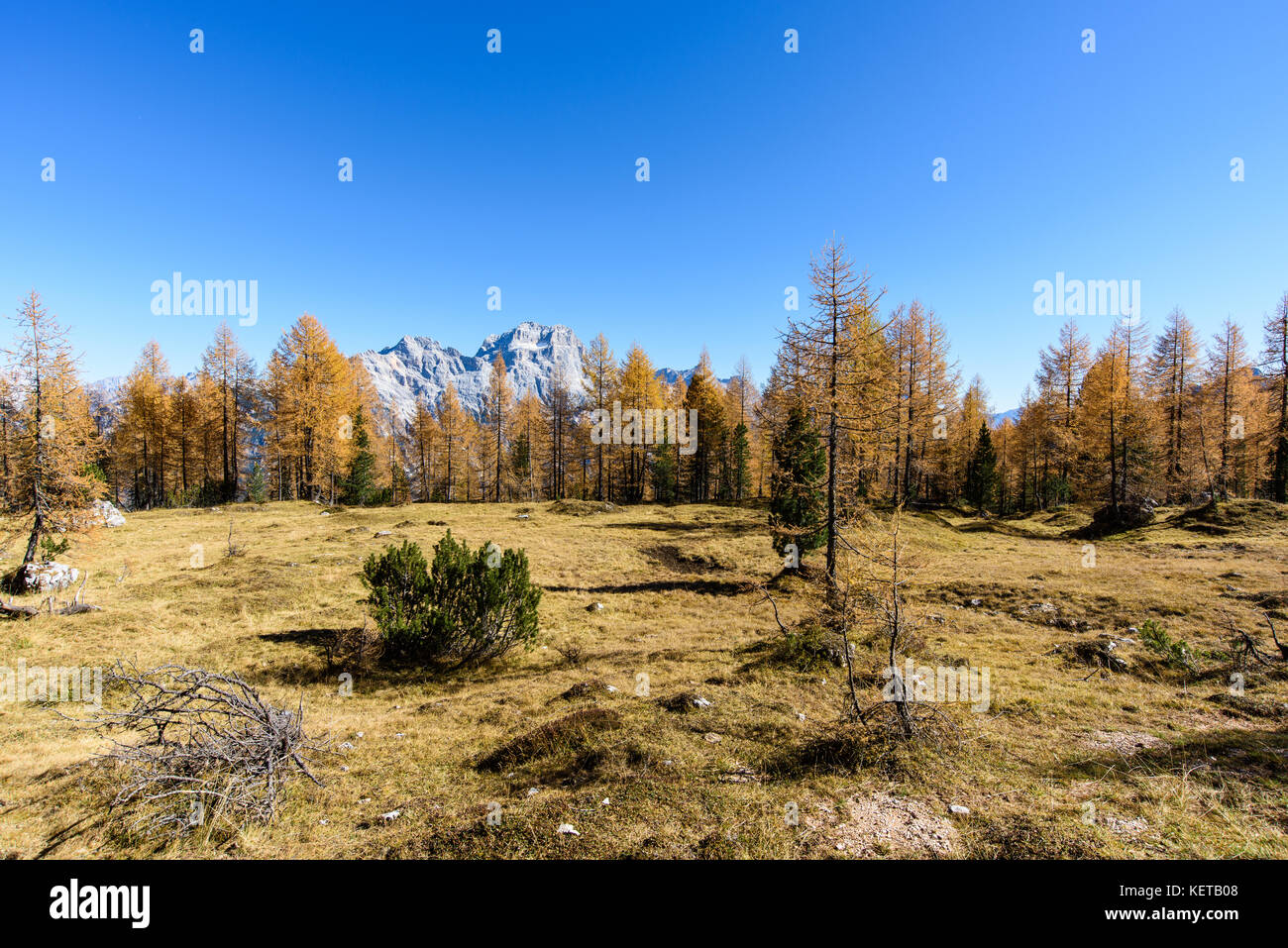 Dolomites. Autumn colors and reflections. The mountain dresses in the ...
