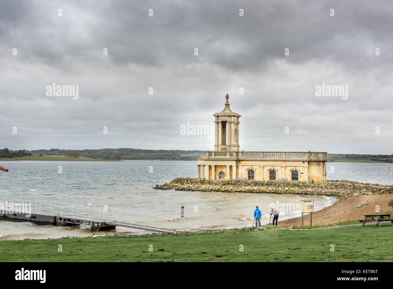 At the edge of Rutland Water near Normanton, England, lies the church ...
