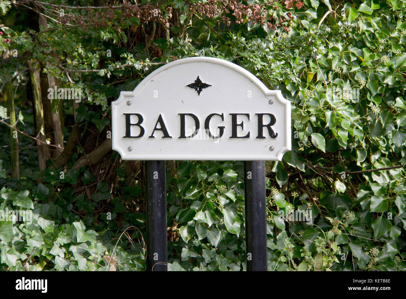 Village Sign to the Village of Badger in Shropshire U.K Stock Photo - Alamy