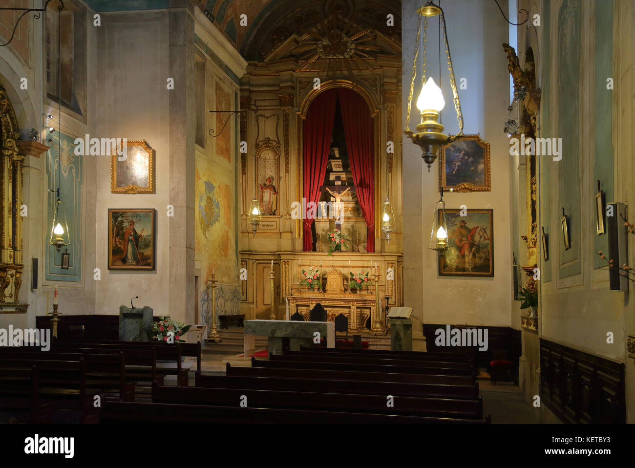 Interior of the church of San Martinho in Sintra, Portugal Stock Photo ...