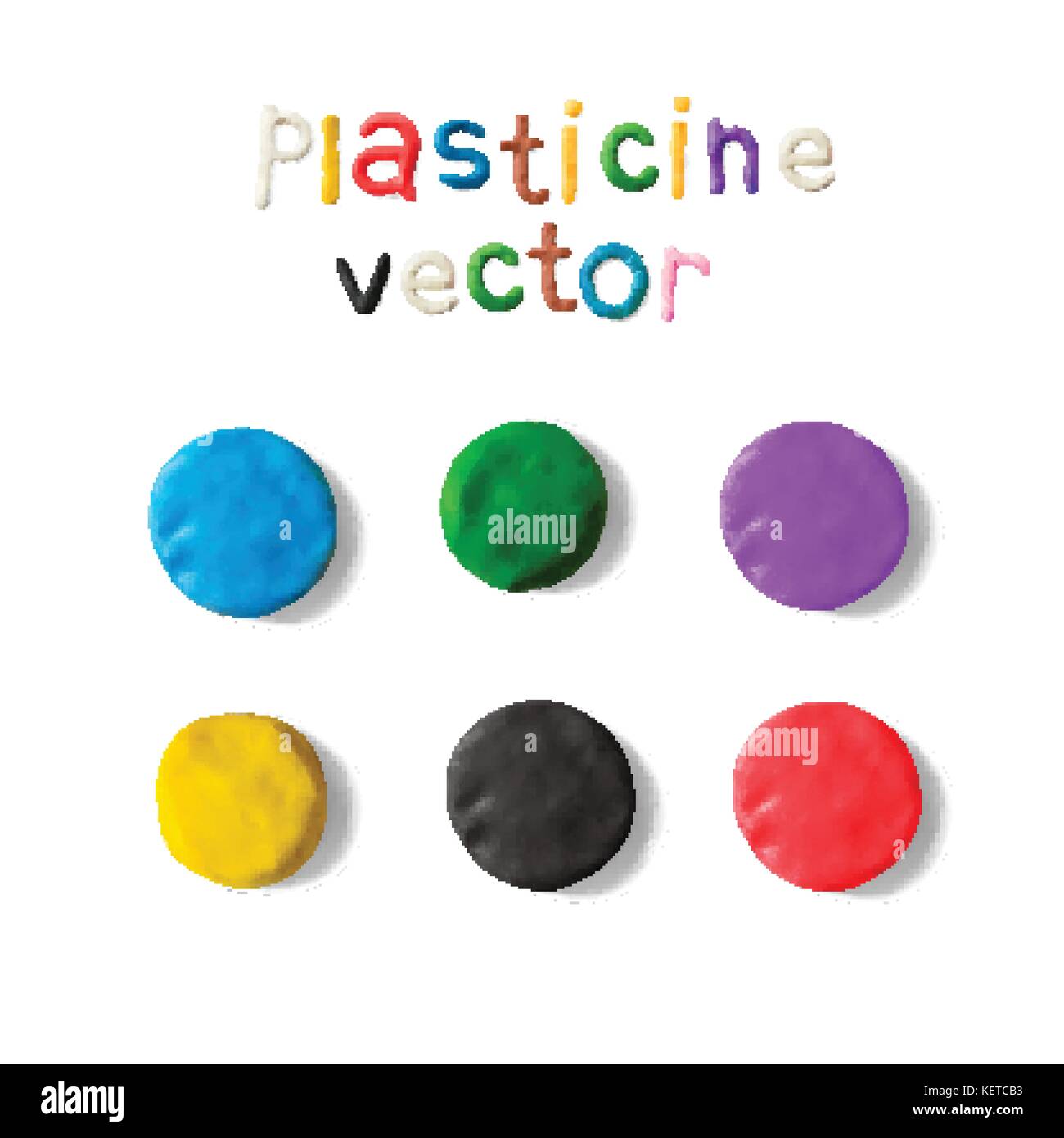 Color plasticine set isolated on a white background. 3d Vector ...