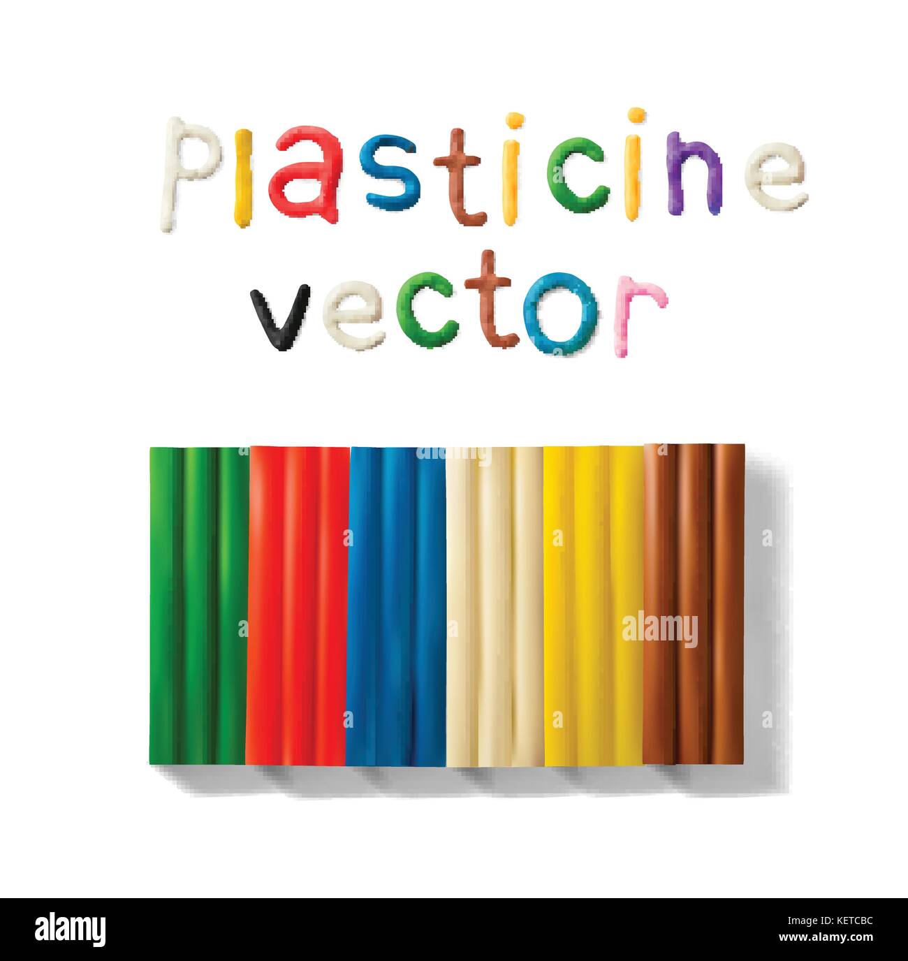 Color plasticine set isolated on a white background. 3d Vector ...