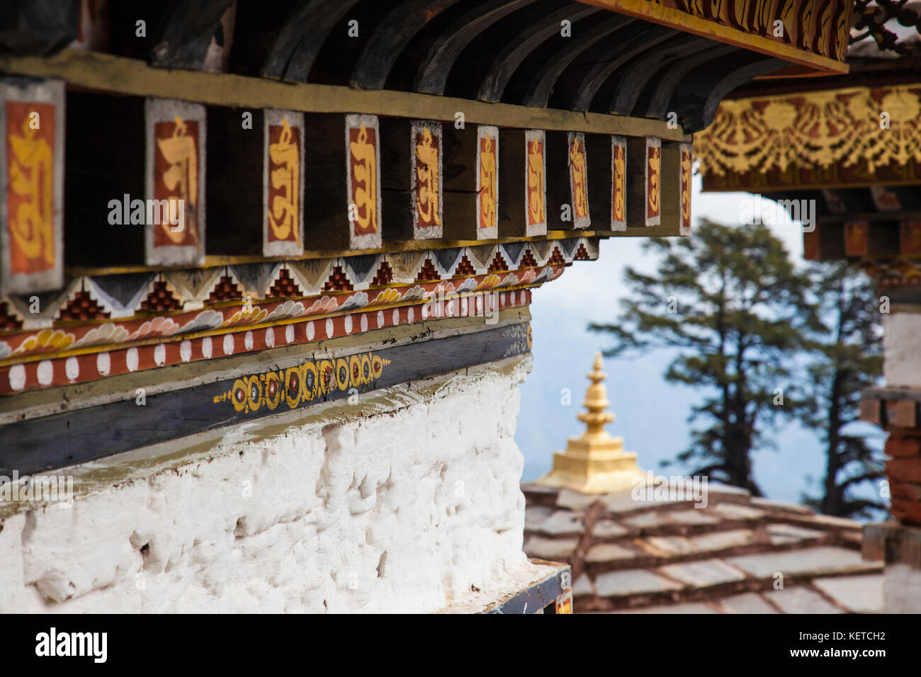 Details of typical decorations in the sacred Buddhist monastery in ...