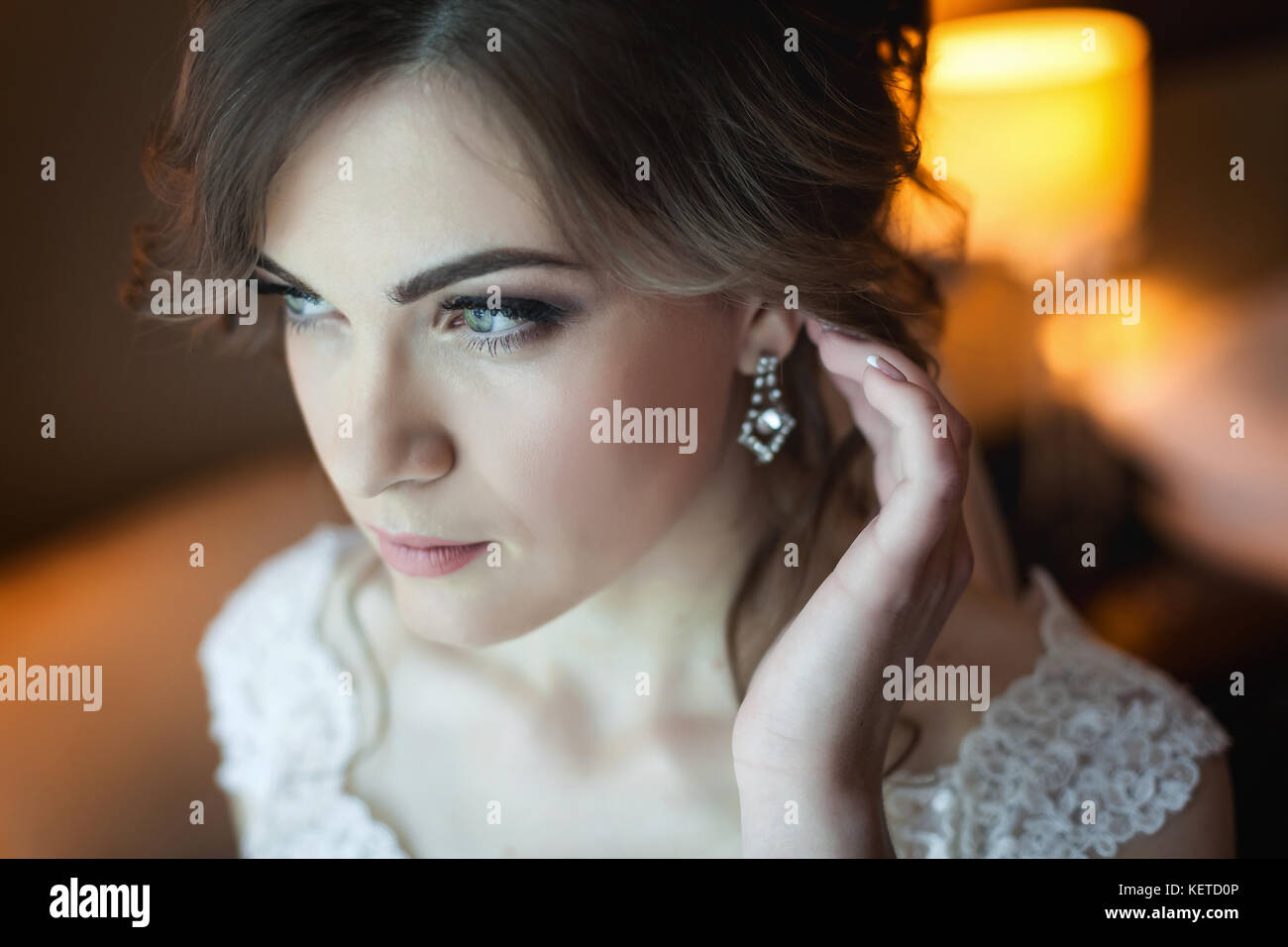 Young bride getting ready for the wedding Stock Photo - Alamy