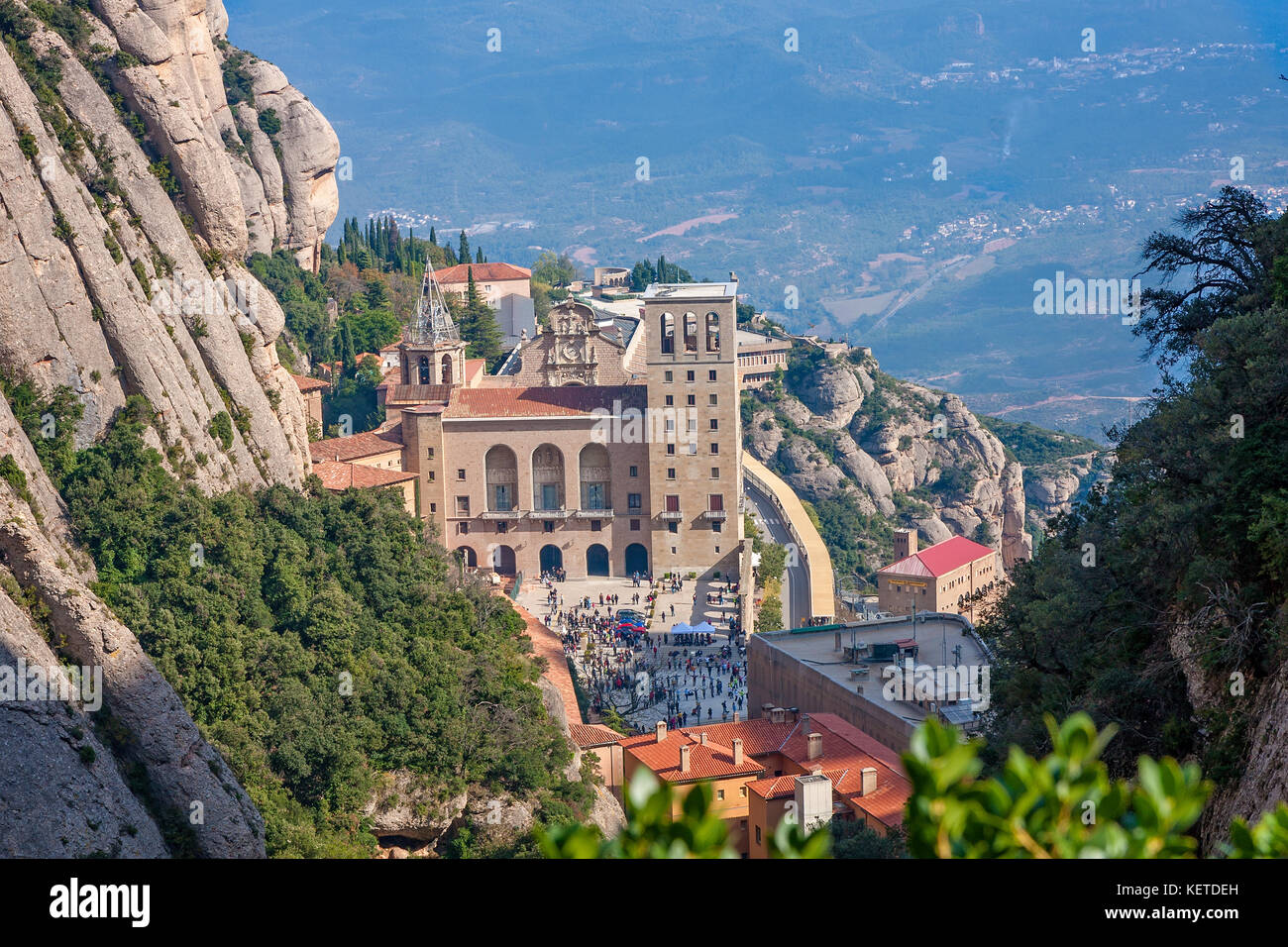 View of the famous monastery of Montserrat in Catalonia of Spain Stock ...