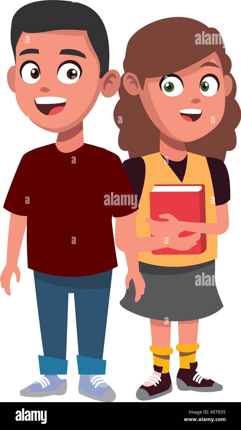 School kids friends cartoon Stock Vector Image & Art - Alamy