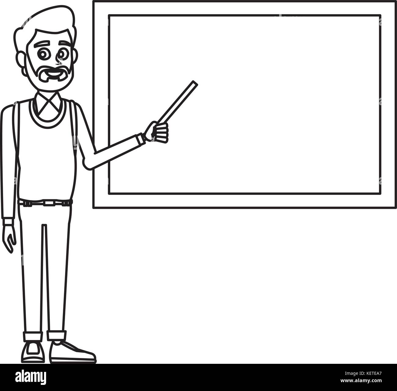 Teacher with blackboard Stock Vector Image & Art - Alamy