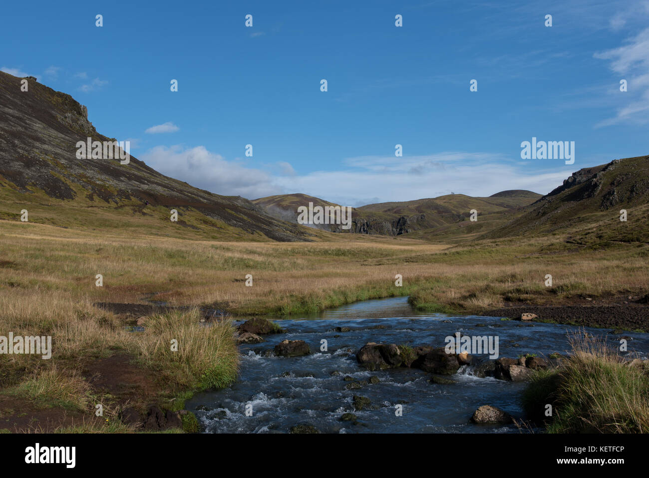A small stream in the valey Stock Photo - Alamy