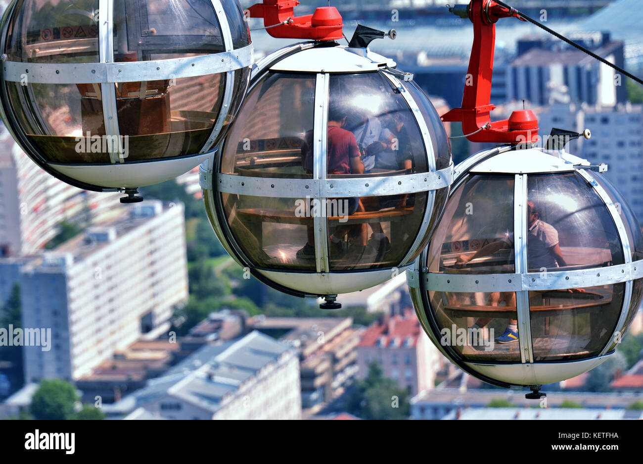 The bubbles - gondola spherical cable car taking passengers from the ...