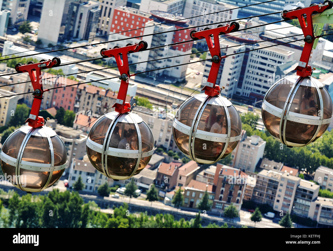The bubbles - gondola spherical cable car taking passengers from the ...