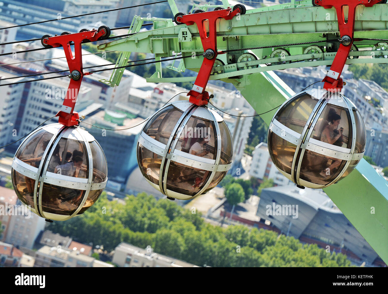 The bubbles - gondola spherical cable car taking passengers from the ...