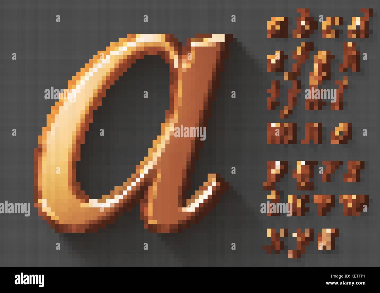 Set of golden luxury 3D lowercase english letters Stock Vector Image ...