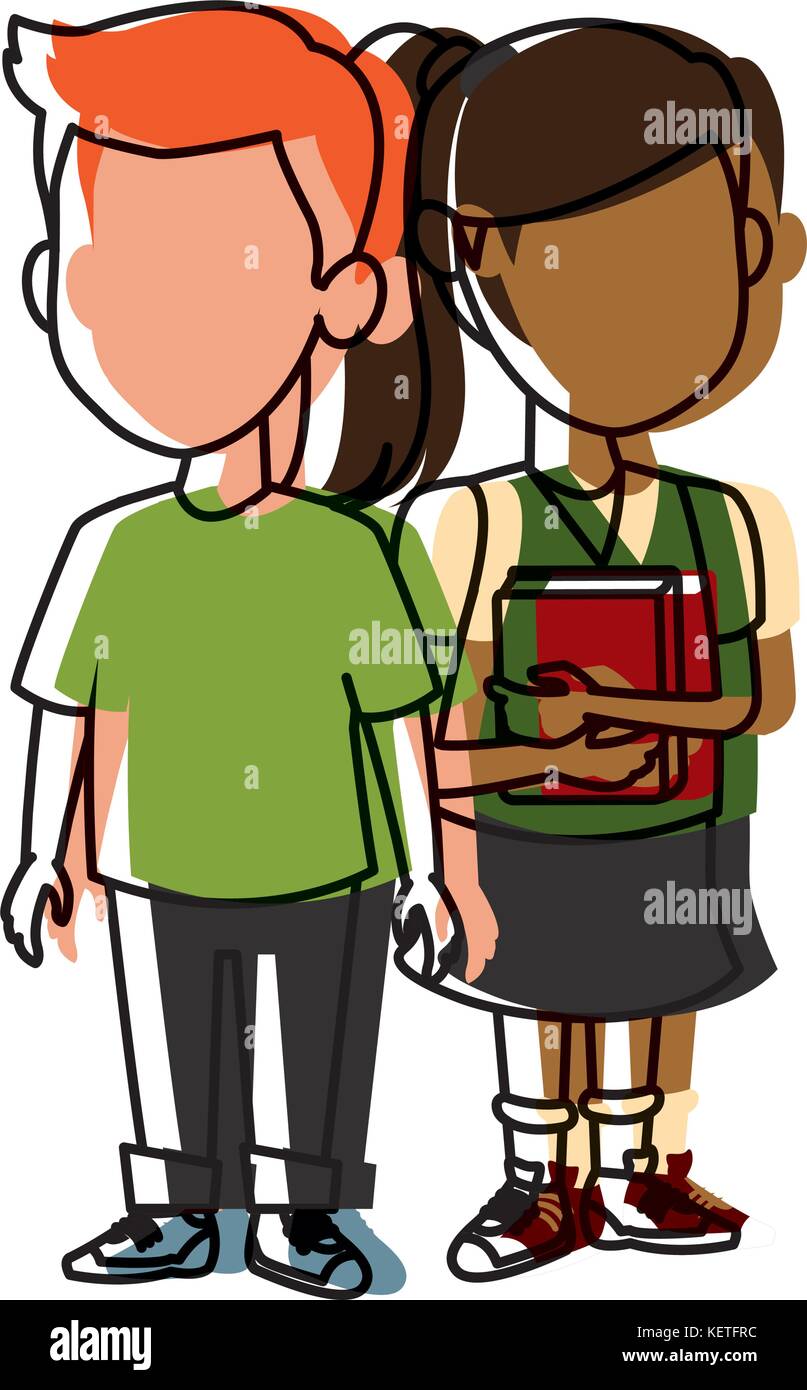 School kids friends cartoon Stock Vector Image & Art - Alamy