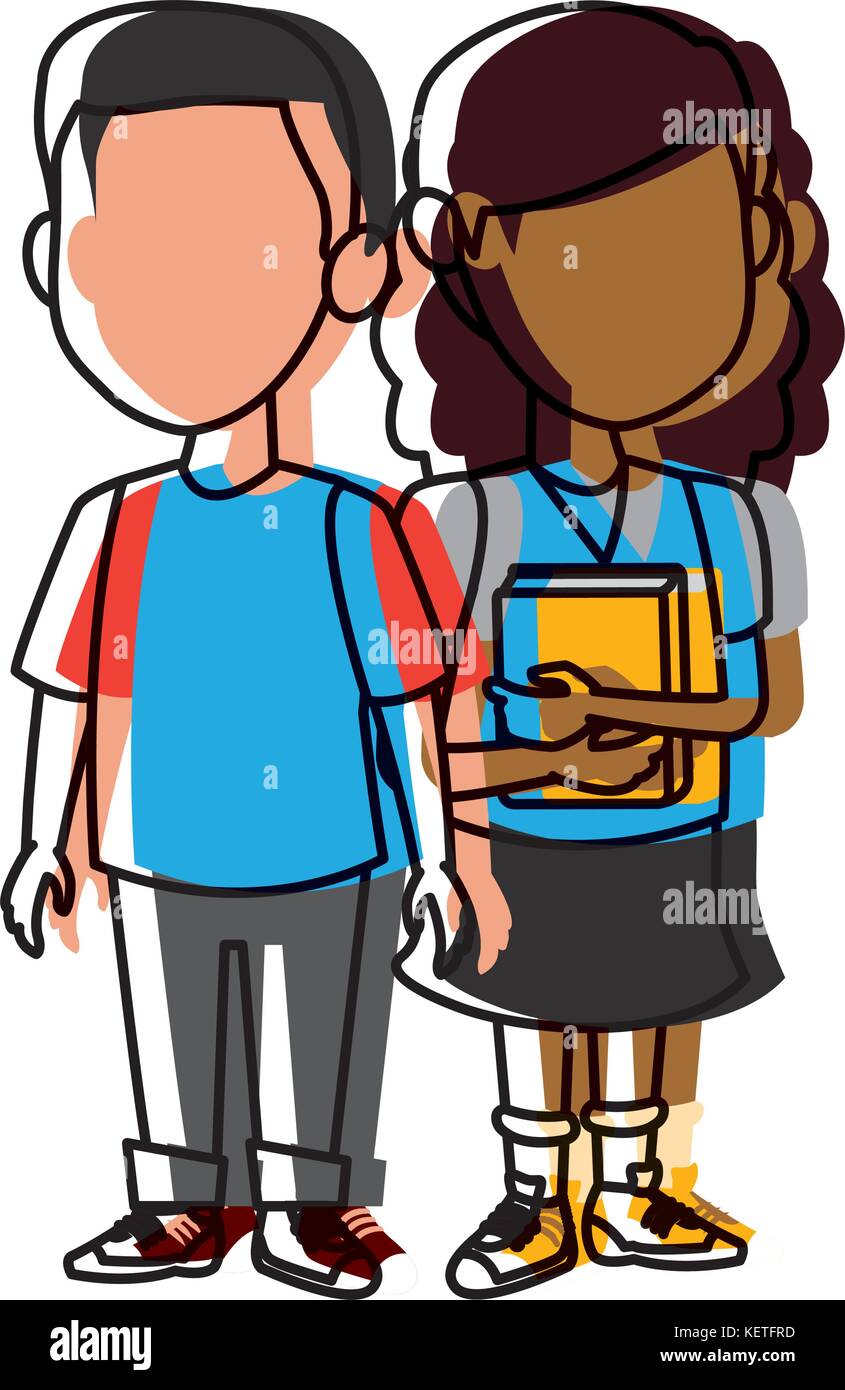 School kids friends cartoon Stock Vector Image & Art - Alamy