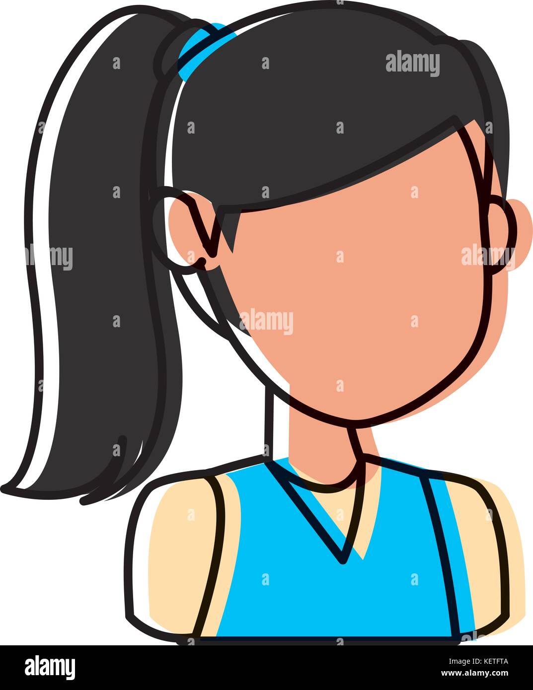 Girl faceless cartoon Stock Vector Image & Art - Alamy