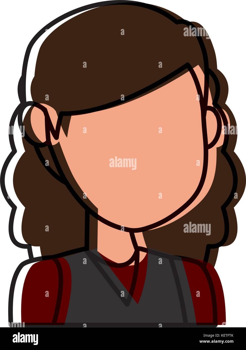 Girl faceless cartoon Stock Vector Image & Art - Alamy