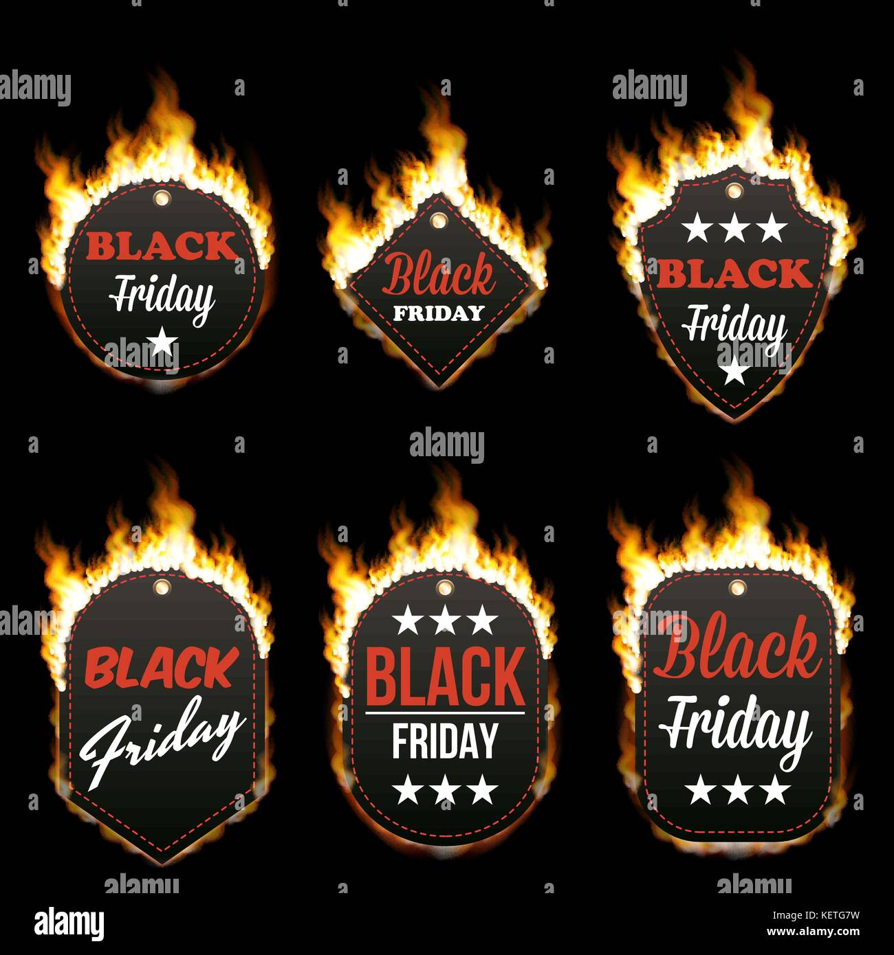 Fire banner black friday hot Stock Vector Images - Alamy