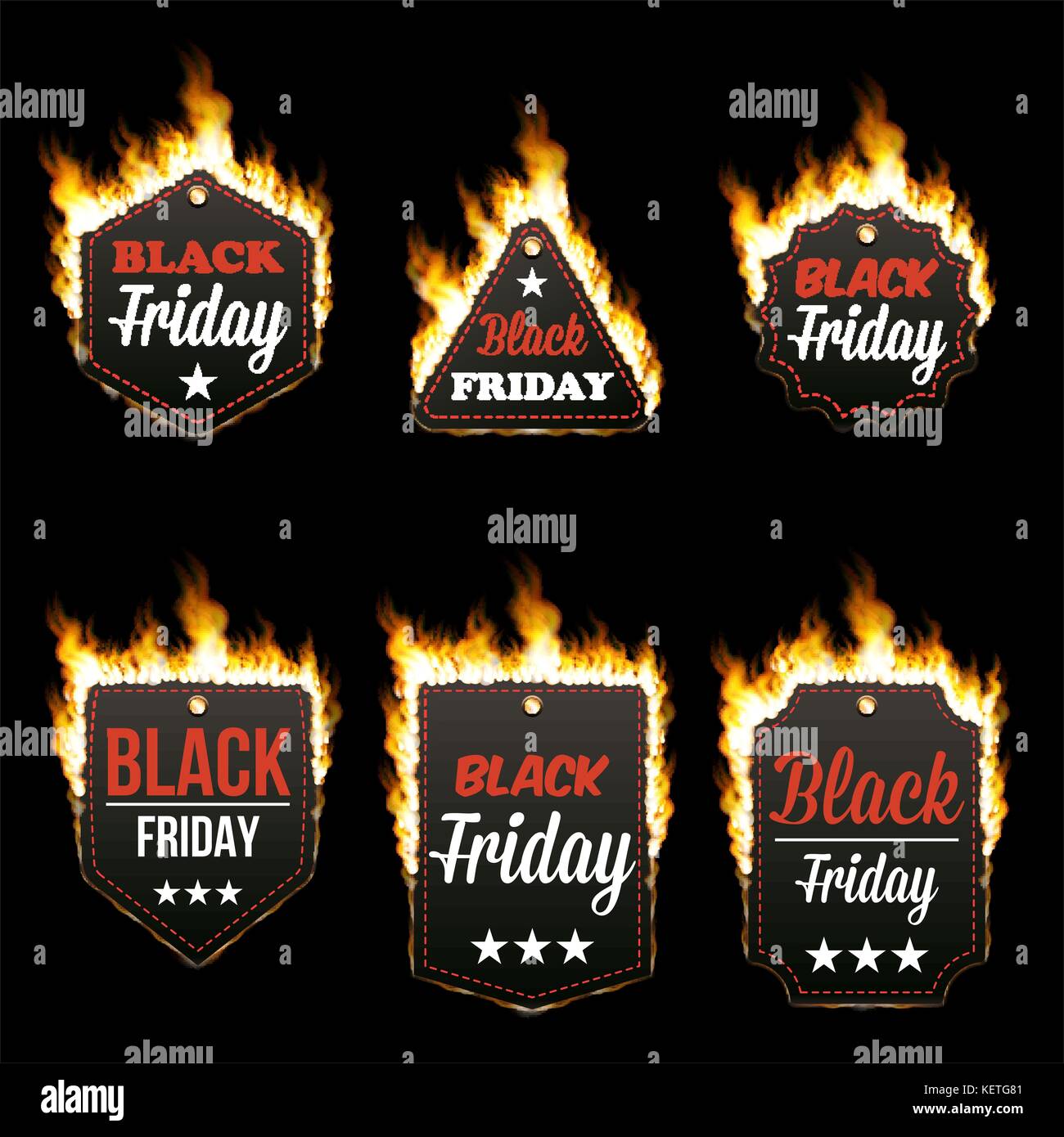 Fire banner black friday hot Stock Vector Images - Alamy