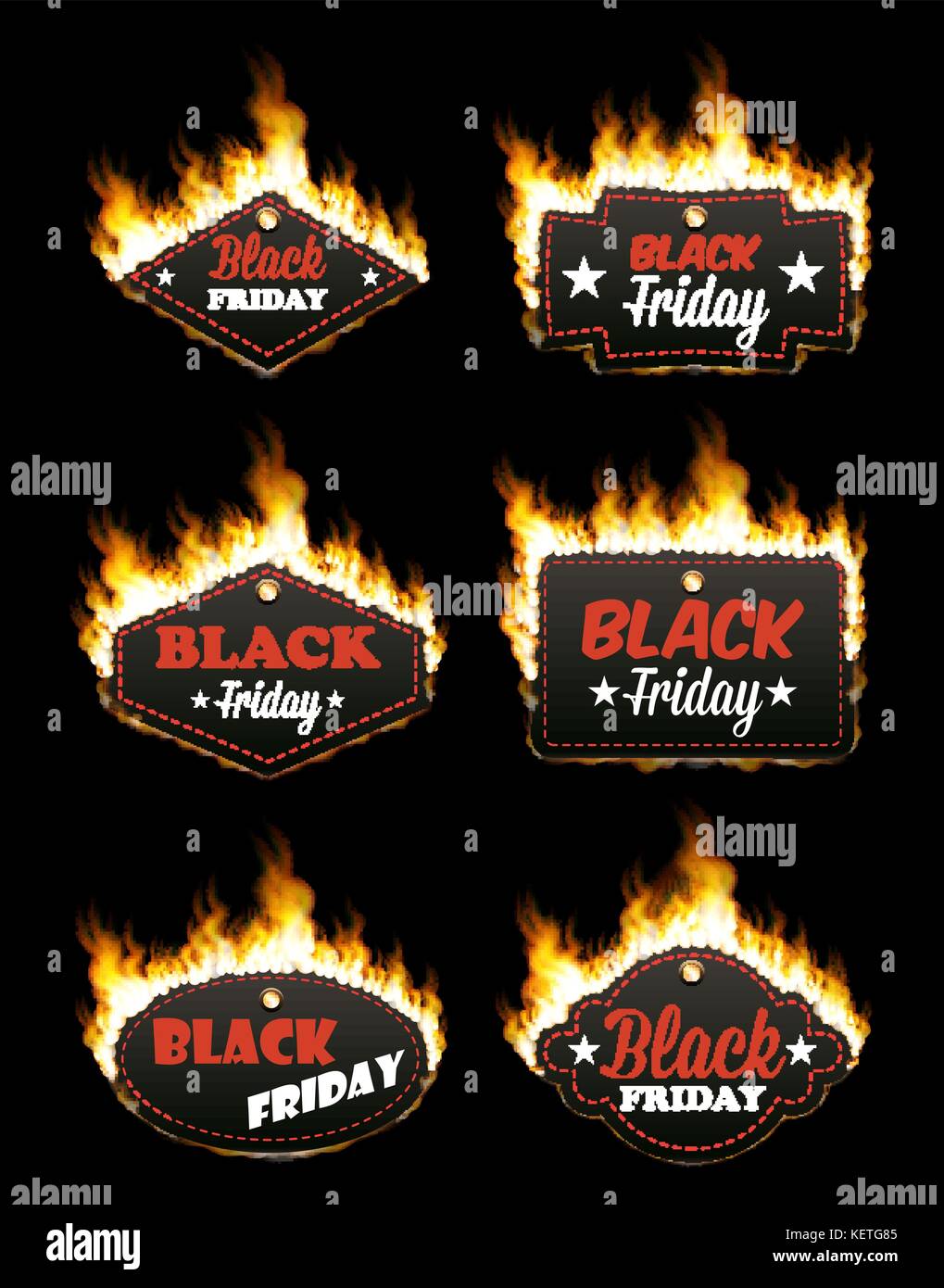 Fire banner black friday hot Stock Vector Images - Alamy
