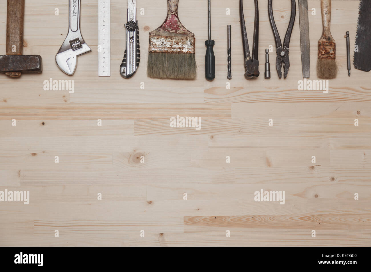 Many different old tools hi-res stock photography and images - Alamy