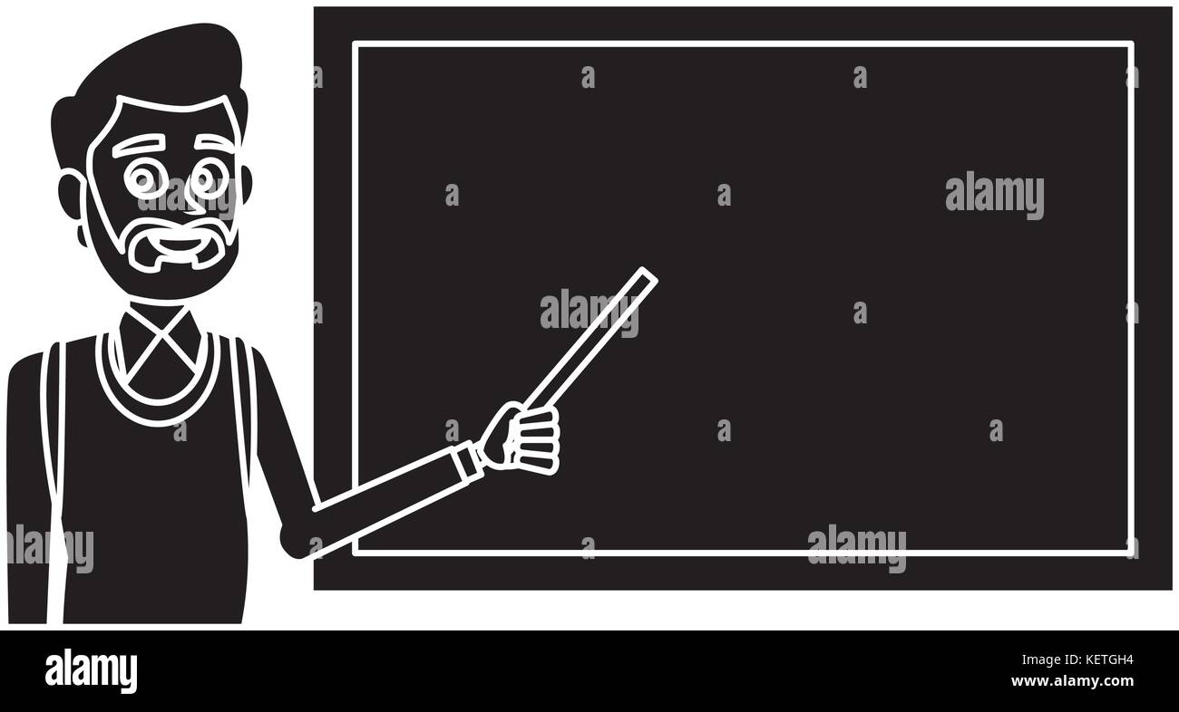 Teacher with blackboard Stock Vector Image & Art - Alamy