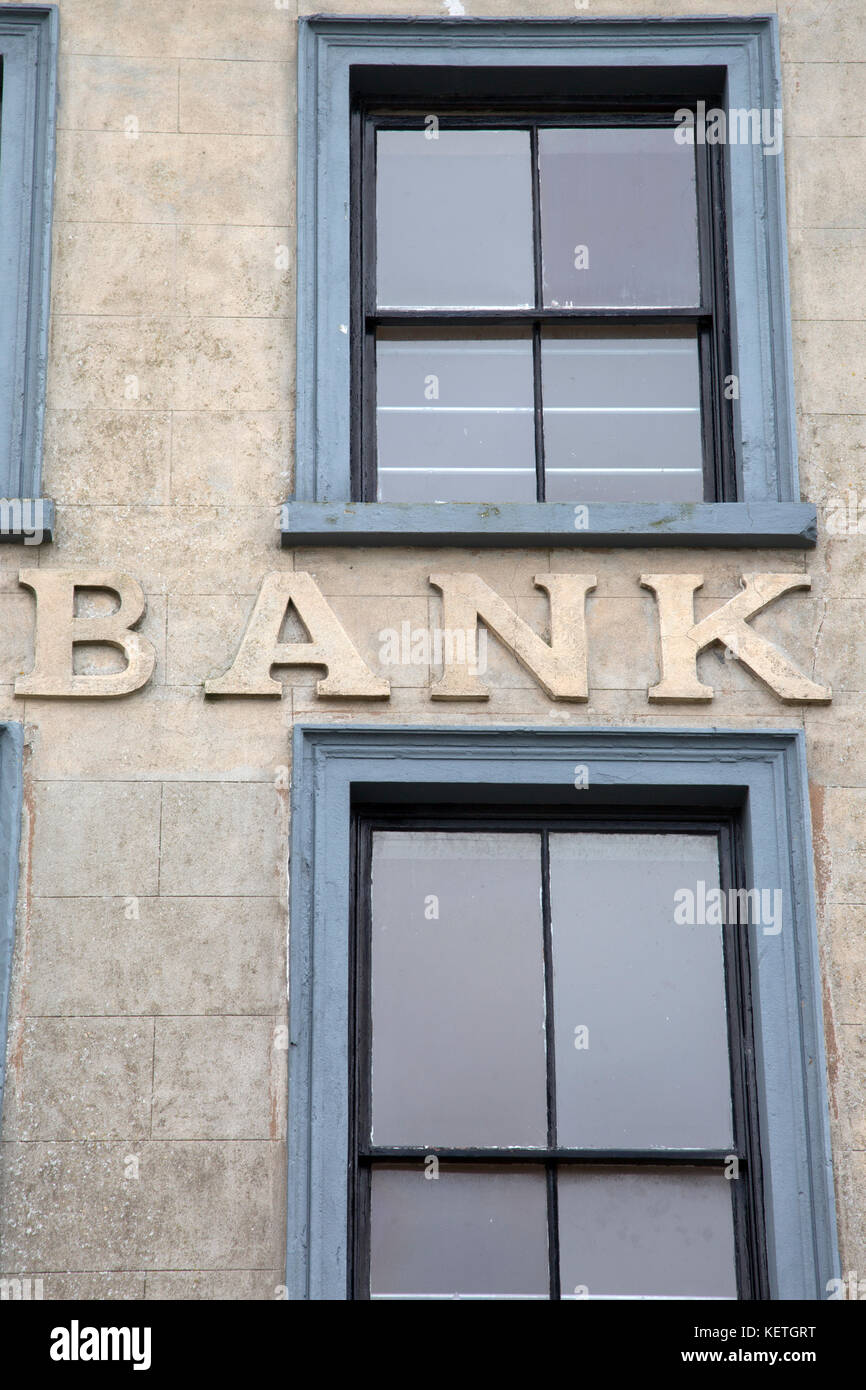 Bank Sign on Building Facade Stock Photo - Alamy
