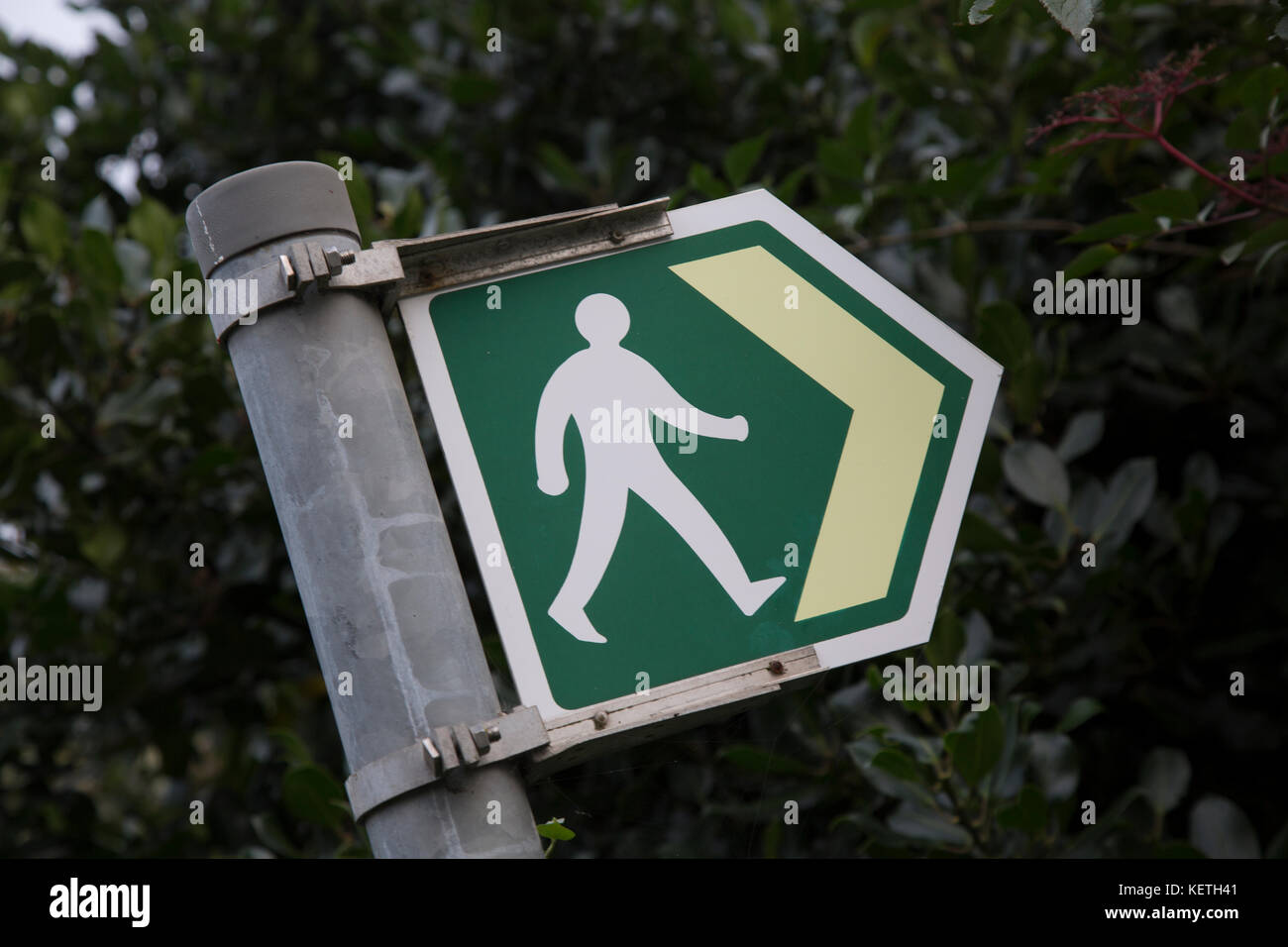 Green Treking Sign in Rural Setting Stock Photo - Alamy
