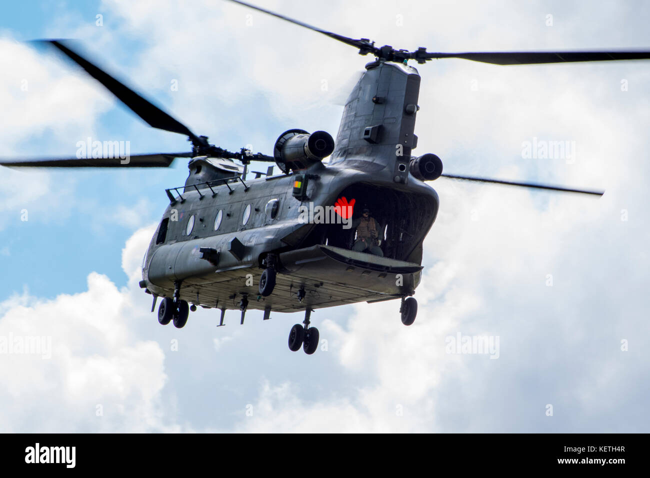 The RAF Chinook display team showing off at the RAF cranwell Families ...