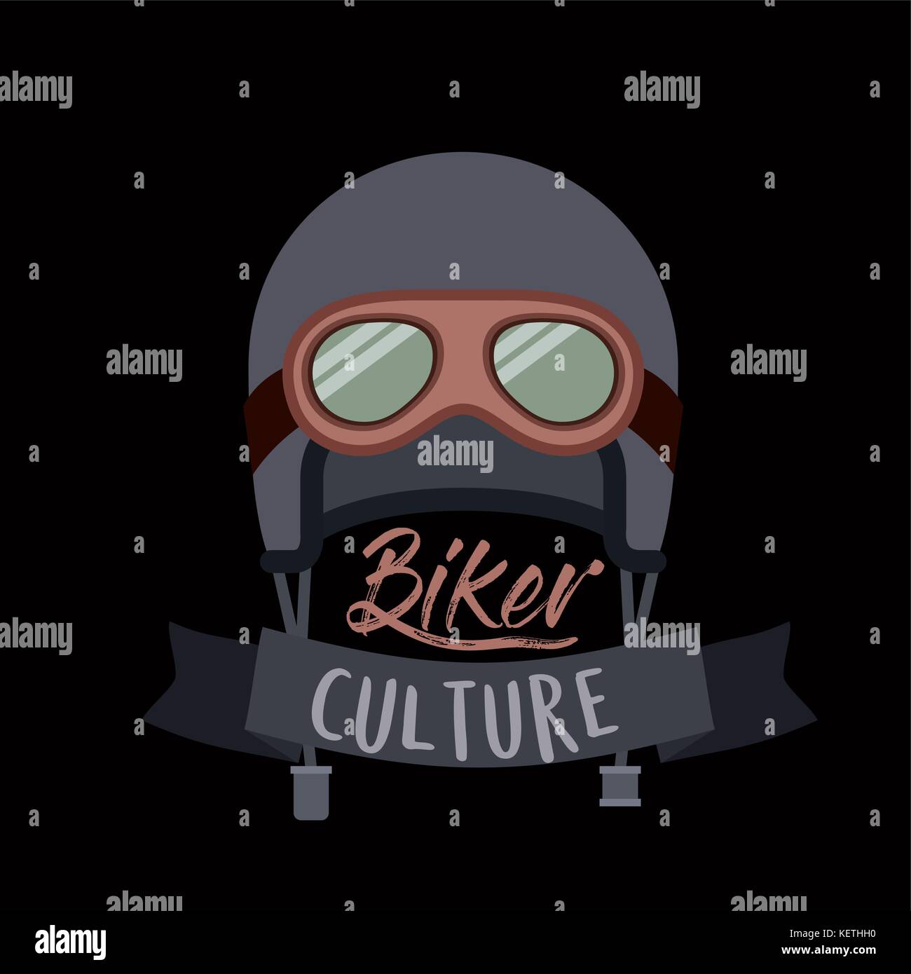 biker culture poster with helmet and glasses of motorcyclist in black ...