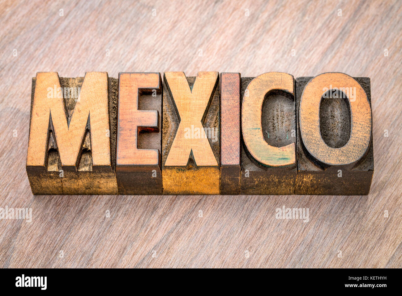 Mexico - word abstract in vintage letterpress wood type Stock Photo - Alamy