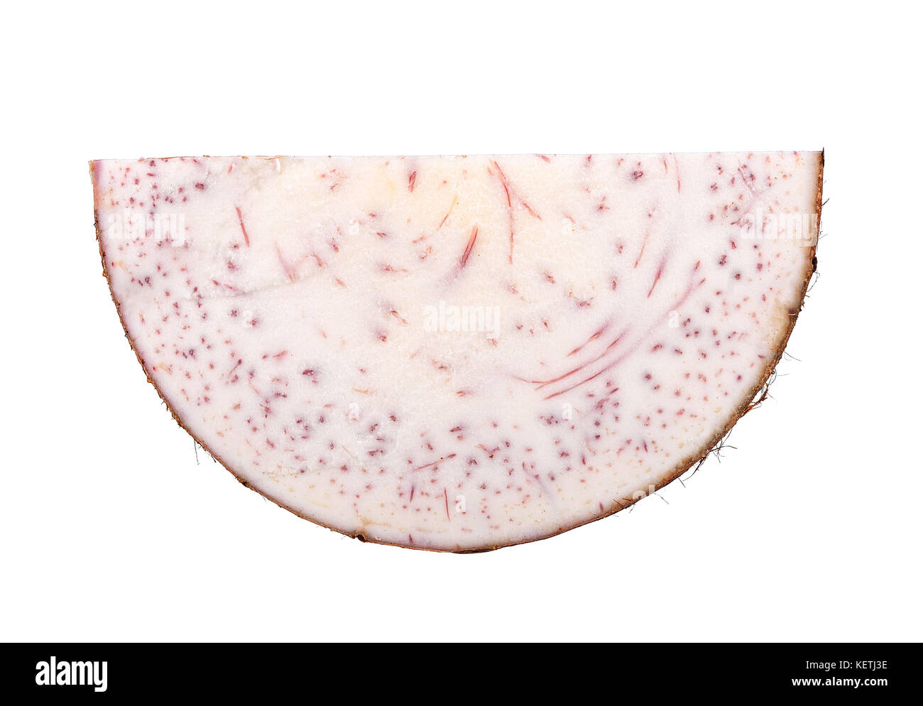 Slice taro fruit isolated on white background Stock Photo - Alamy