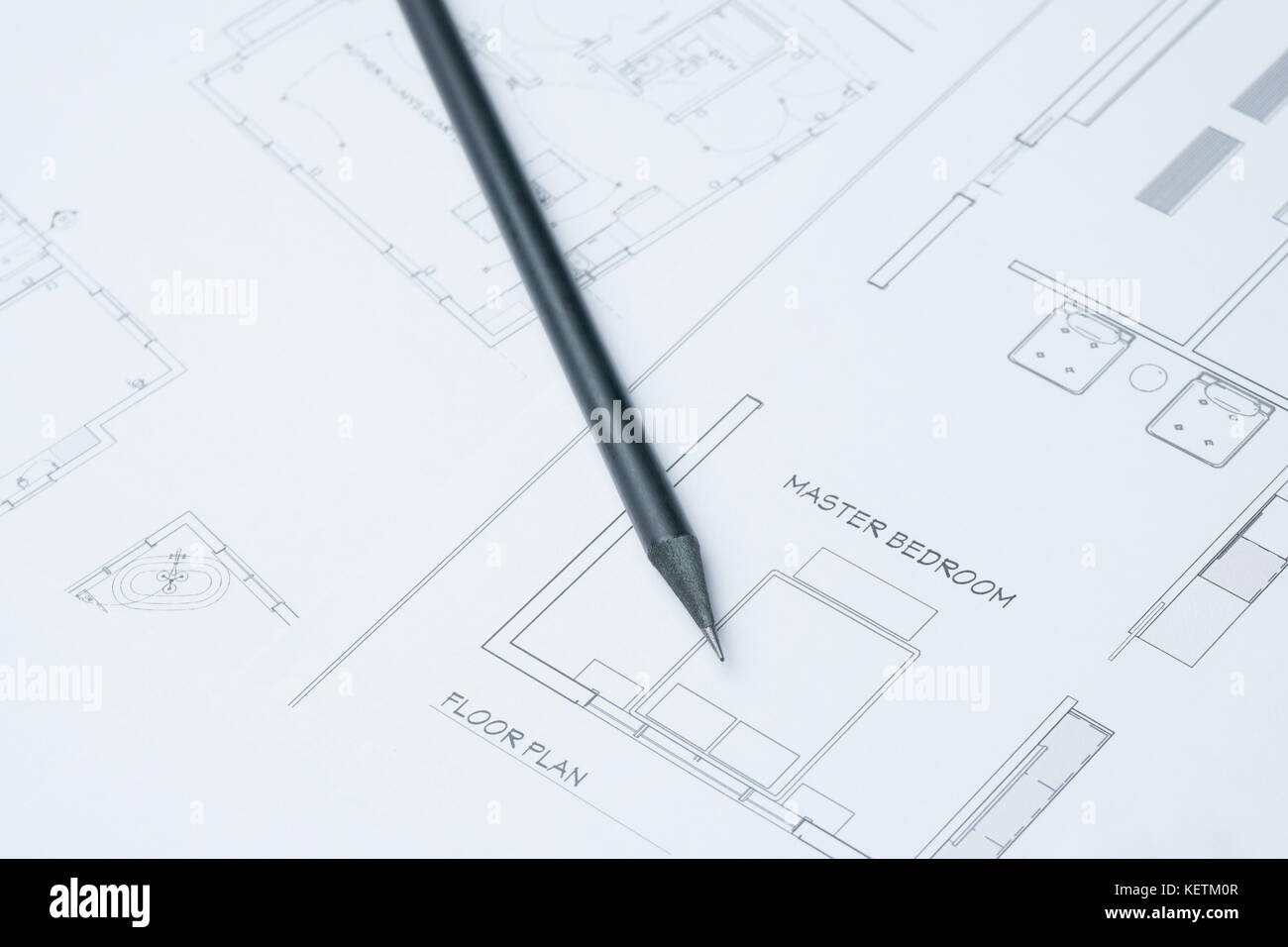 black pencil on architectural drawing paper and rolls for construction ...