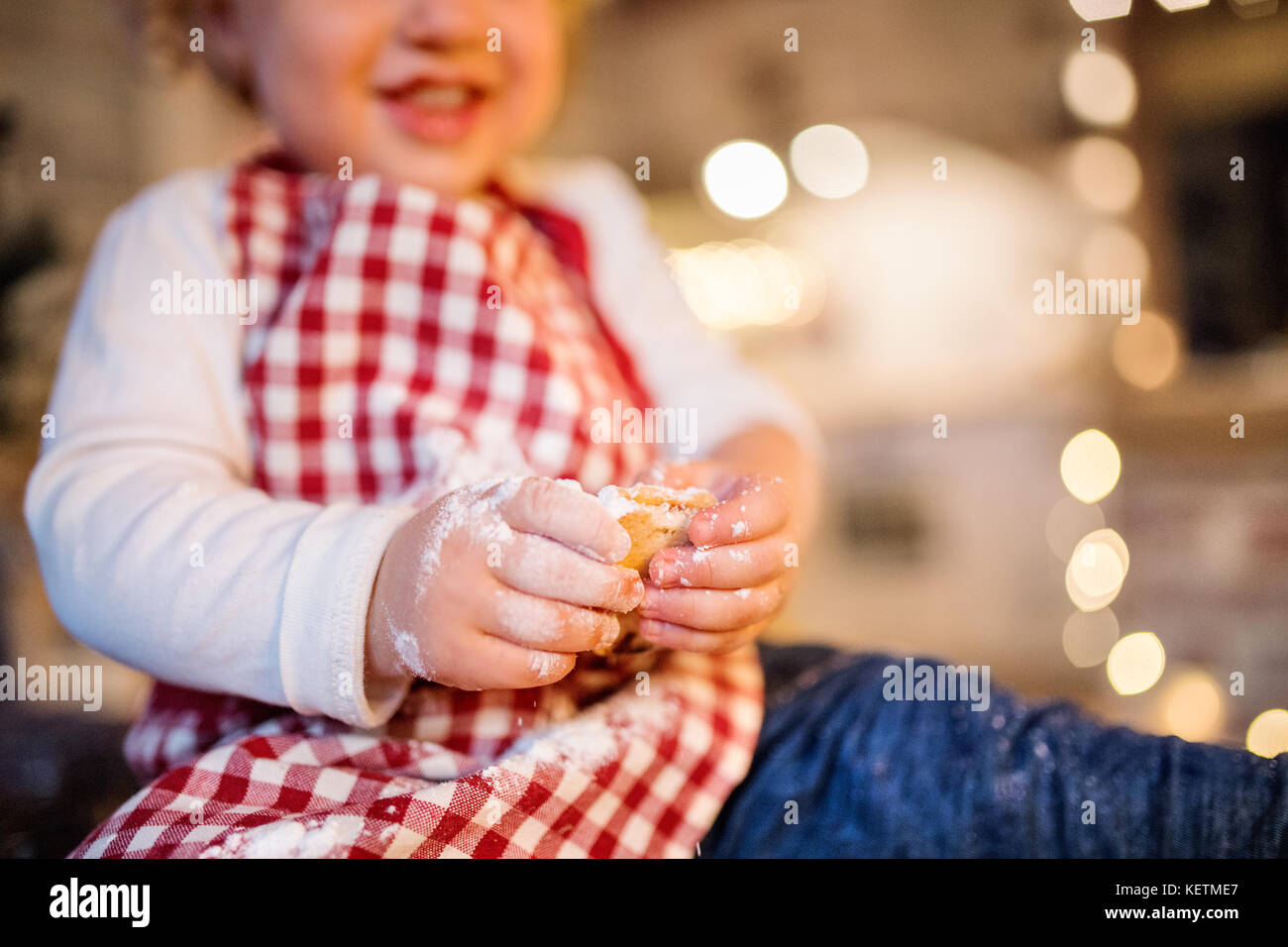 Toddler boy making gingerbread cookies at home Stock Photo - Alamy