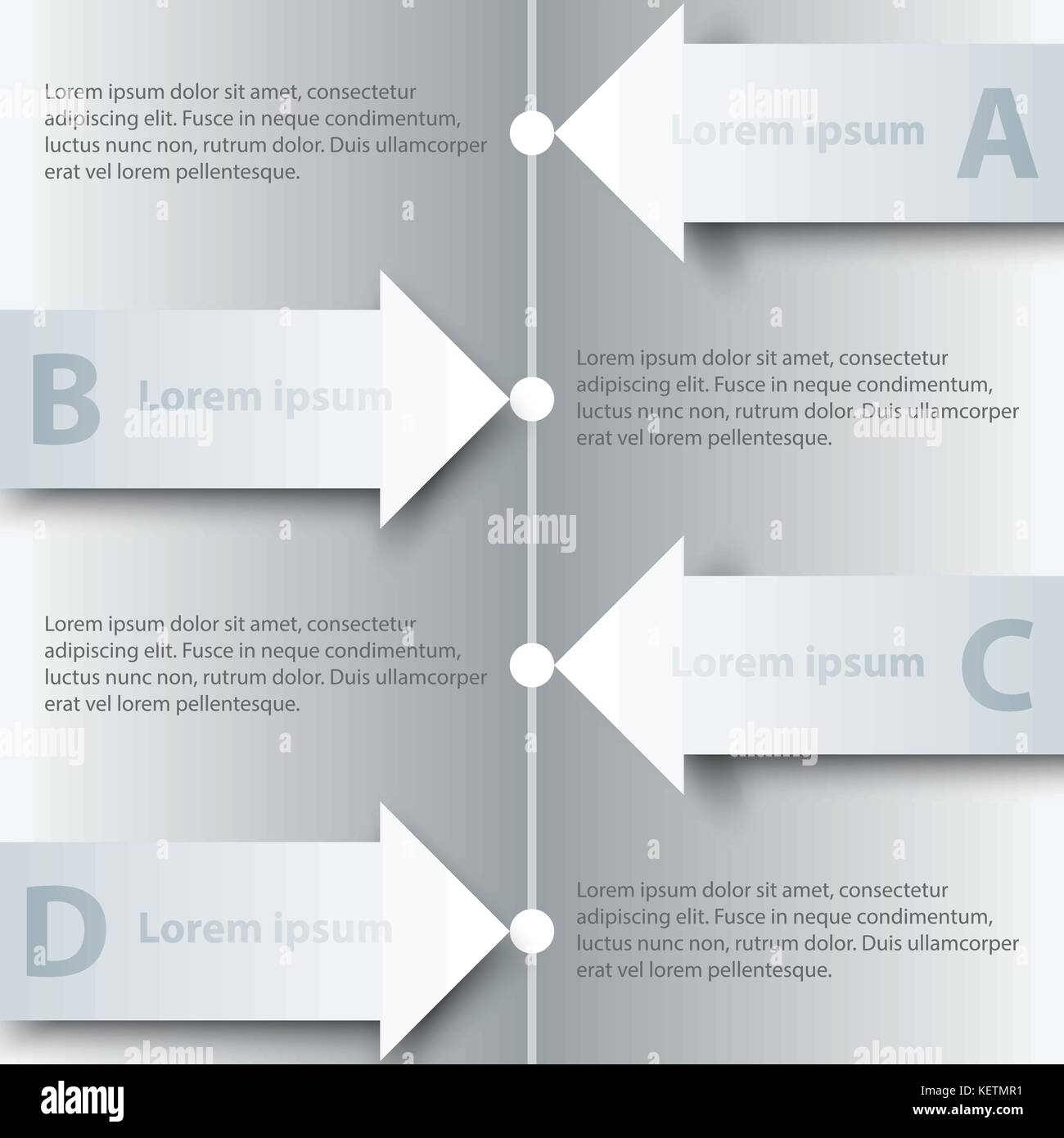 Four topics of simple white 3D paper arrow on timeline for website ...