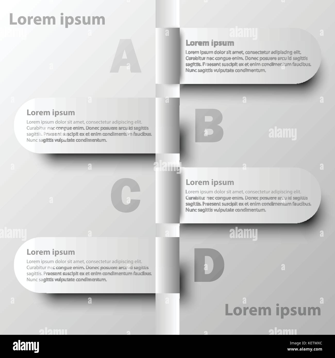 Simple white 3d paper tag four topics for website presentation cover ...