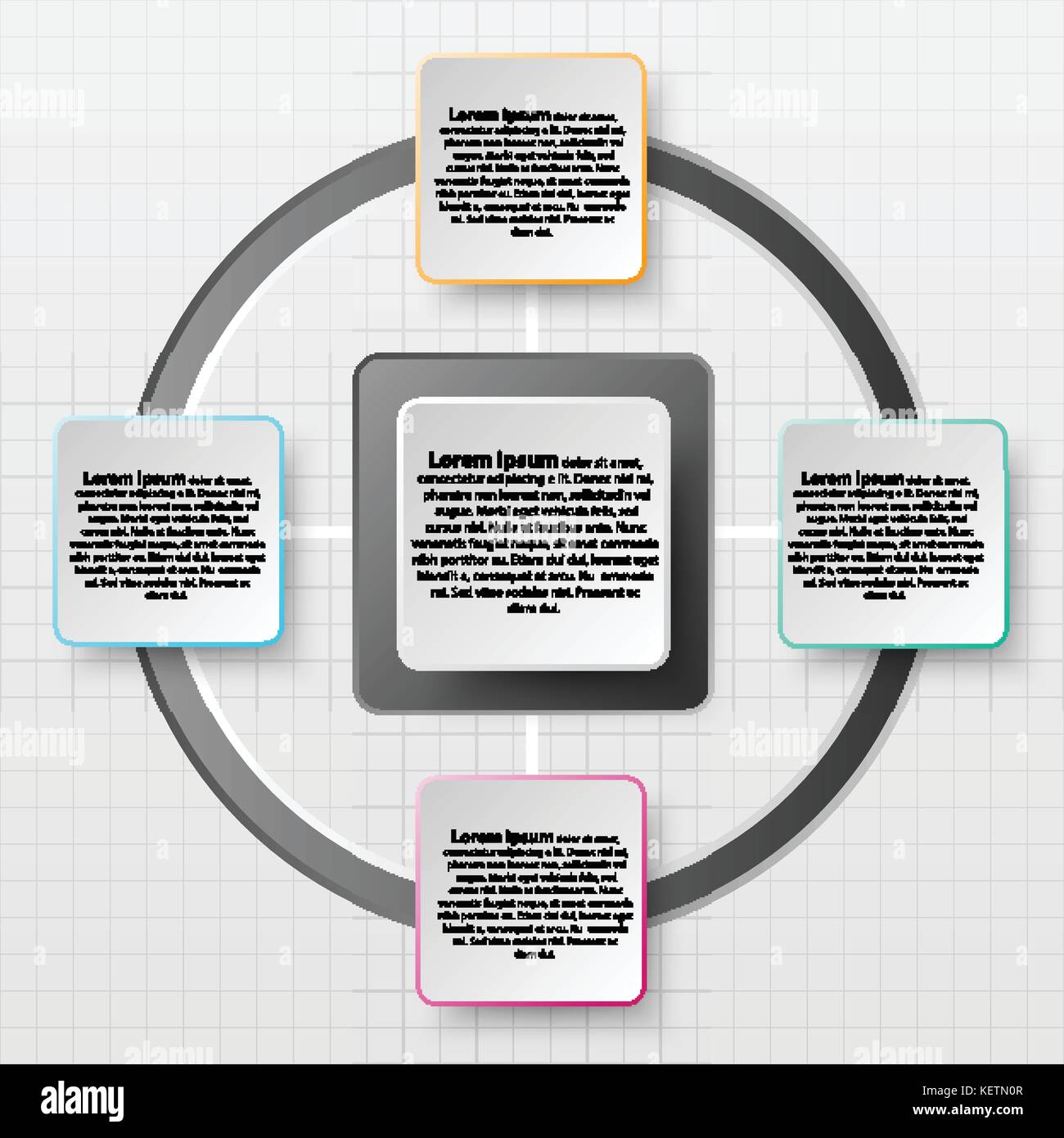 Paper Square with colorful edge on drop shadow for website presentation ...