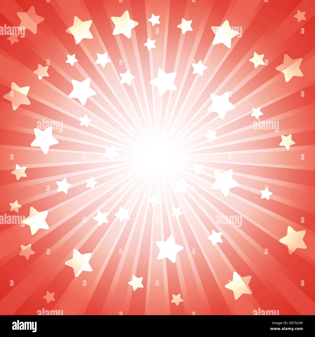 Red burst with many white stars for abstract vector design background ...