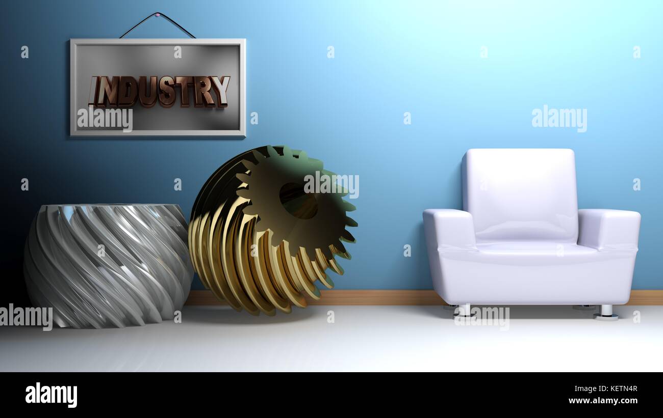 Mechanical industry - 3D rendering Stock Photo - Alamy