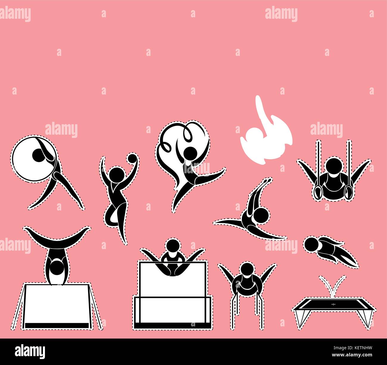Sticker design for gymnastics illustration Stock Vector Image & Art - Alamy