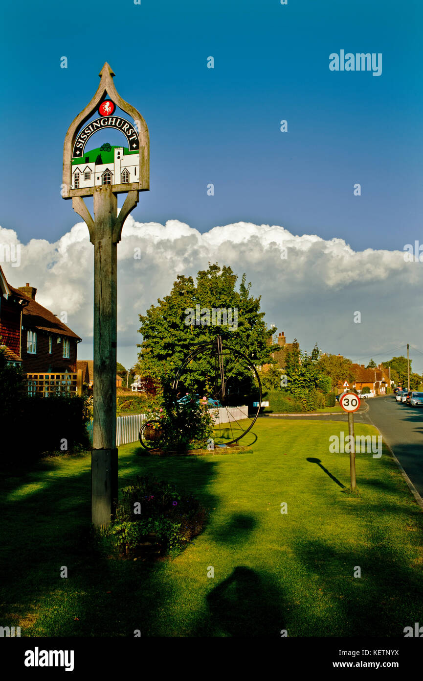 Sissinghurst village sign hi-res stock photography and images - Alamy